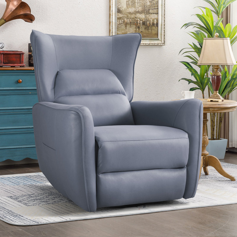 Red Barrel Studio® 35.8'' Wide Modern and Soft Power Swivel and Rocker Recliner with Wide ...